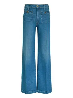 MOTHER Stasher Hustler Roller Wide-leg Jeans - Blue
