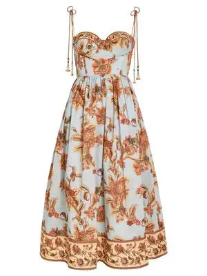Zimmermann Aster Corset Midi Dress - Blue