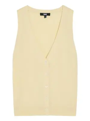 Paige Anika Cashmere Vest - Yellow