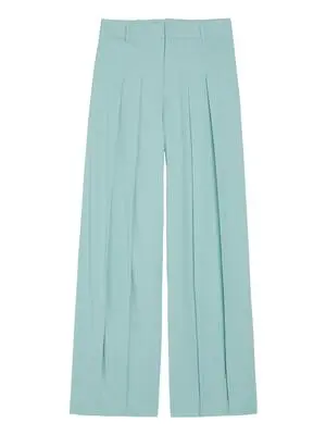 Alice + Olivia Blaire Pleated Wide-leg Trousers - Blue