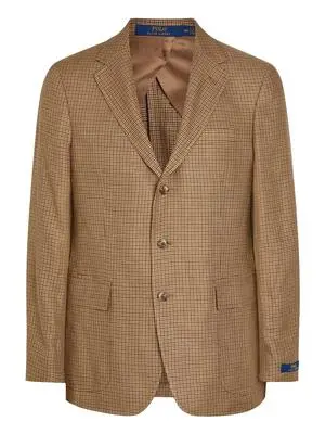 Polo Ralph Lauren Houndstooth Linen-blend Blazer - Camel