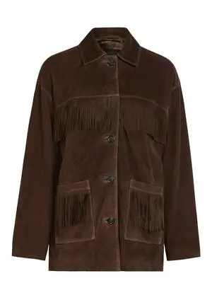 NILI LOTAN Foudre Fringed Suede Jacket