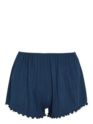 Eberjey Pointelle-knit Shorts - Navy