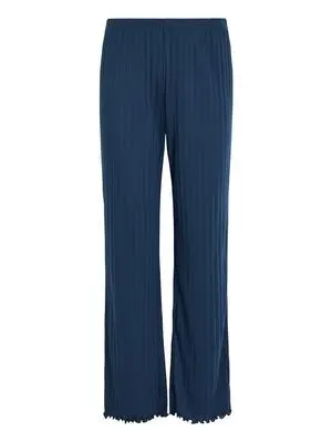 Eberjey Pointelle Knit Trousers - Navy