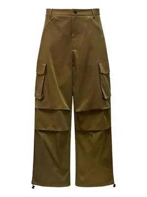 MSGM Cargo Pants With Logo Detail - Green