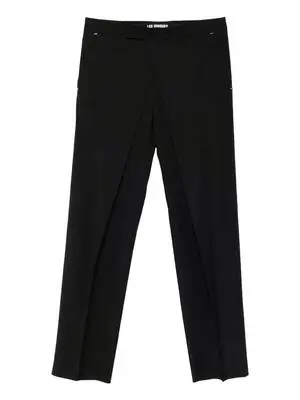 LES HOMMES Wrap-front Tailored Trousers - Black