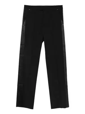 LES HOMMES Satin-stripe Tailored Trousers - Black