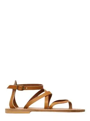 K.JACQUES Epicure Multi-Strap Leather Flat Sandals Neutrals