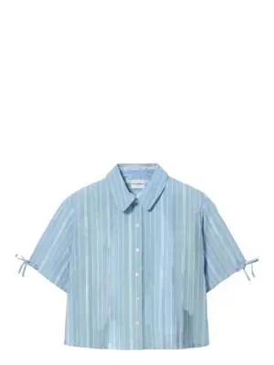 Claudie Pierlot Striped Tie-cuff Shirt - Blue