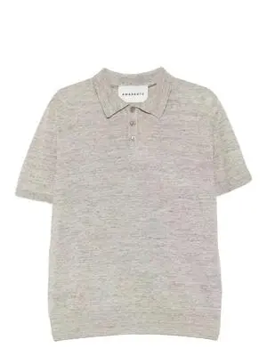 AMARANTO Short-sleeve Polo Shirt - Grey