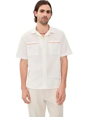 WAX LONDON Summer Applique Didcot Shirt - Ecru