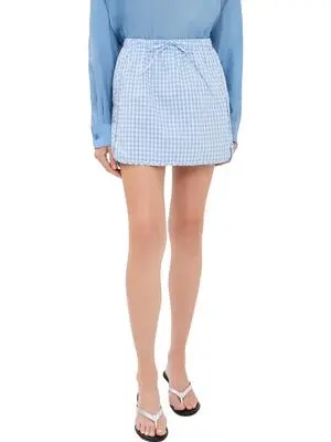 Simkhai Catherine Gingham Check Mini Skirt - Cloud Gingham