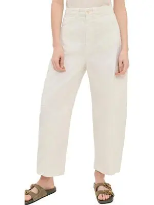 JAMIE HALLER The Baggy Painter Crop Trousers - Ecru