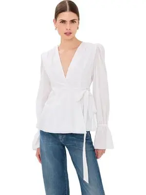 Azeeza Willow Peplum Top - White