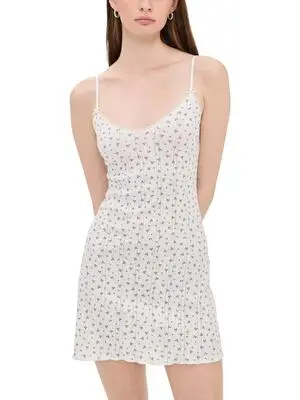 COUCOU Cami Slip Dress With Floral Print - Blue Fields