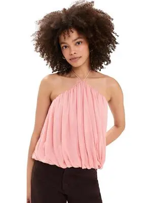Rachel Comey Boba Halter Neck Bubble Hem Top - Pink