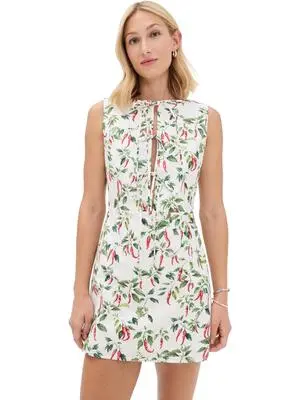 ANOTHER GIRL Chili Print Tie Front Mini Dress - Multi