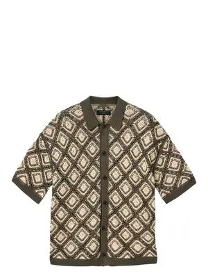 ALLSAINTS Cotton Knitted Short-sleeve Cardigan - Green