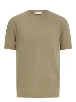 FERRAGAMO Short Sleeve Knitted Top - Beige