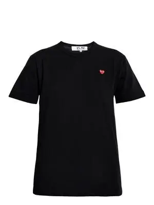 Play Comme Des Garcon T-shirt With Logo Patch - Black