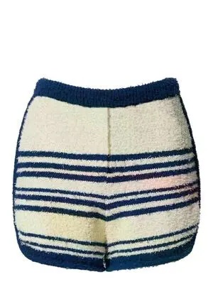 Perfect Moment Stripe-pattern Bouclé Shorts - Blue
