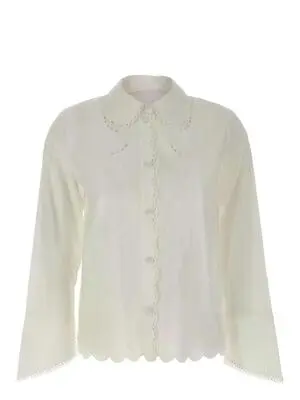 THE GARMENT Kirsten Scalloped-collar Shirt - Neutrals