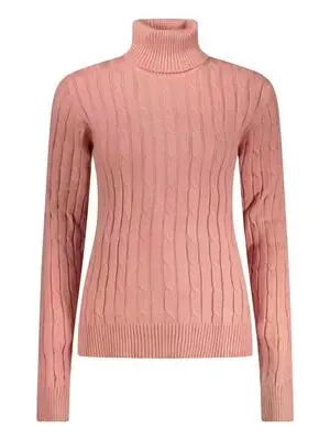 NORWAY 1963 Cable-knit Roll-neck Sweater - Pink