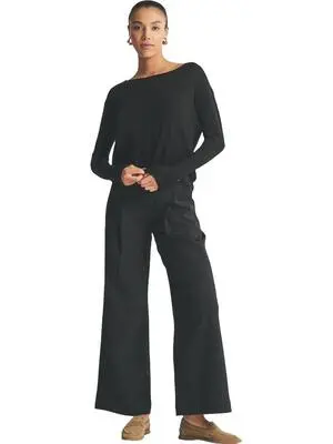 Naadam Lightweight Cashmere Boatneck Sweater Black