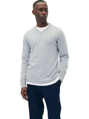 Naadam Cashmere V-neck Sweater - Cement