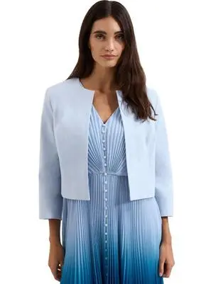 PHASE EIGHT Elizabeth Cropped Tailored Jacket - Pale Blue