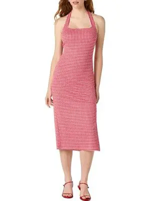 ASTR THE LABEL Alice Gingham Halter Neck Midi Dress