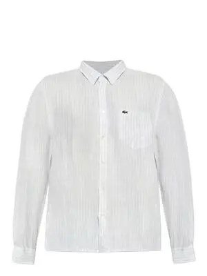 Lacoste Striped Linen Shirt - Blue