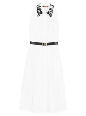 Max Mara Cotton Blend Midi Dress - White