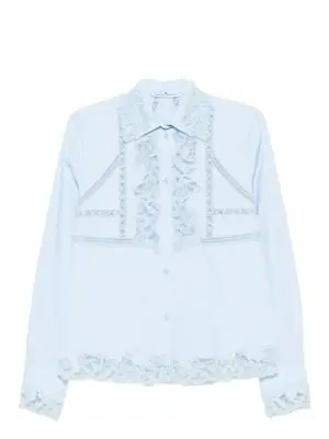 Ermanno Scervino Embroidered Cotton Shirt - Sky Blue