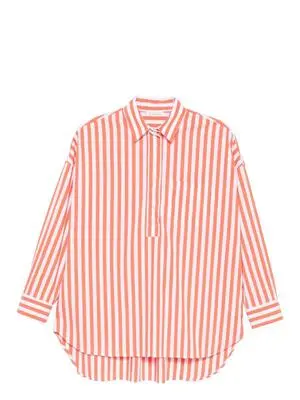 ARCHIVIO '67 Cotton Blend Striped Shirt - Red