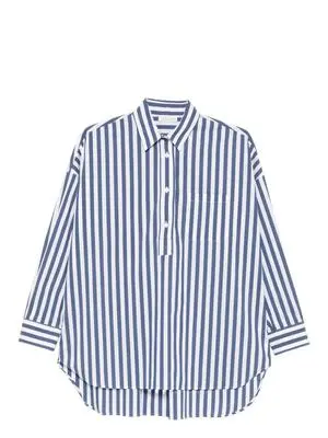 ARCHIVIO '67 Cotton Blend Striped Shirt - Blue