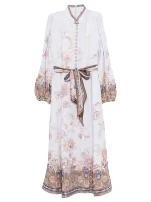 Zimmermann Luna Buttoned Midi Dress - Sky Blue