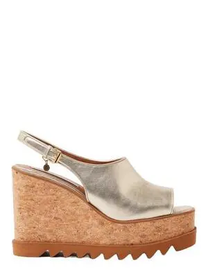 Stella McCartney Sneak-Elyse Slingback Sandals Gold