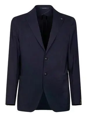 Tagliatore Seersucker-textured Jacket - Blue