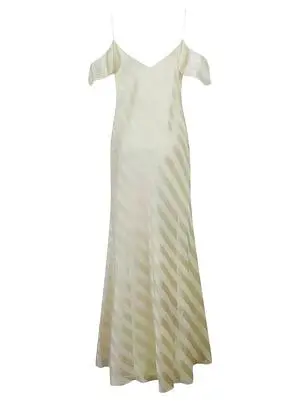 SELF-PORTRAIT Striped Bow-detail Dress - Neutrals