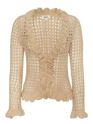 L'Agence Solaris Crocheted Cardigan - Sand Dune