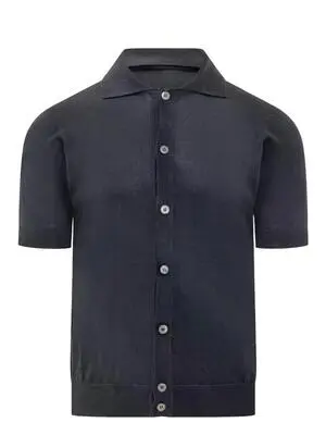 FILIPPO DE LAURENTIIS Short-sleeve Knitted-shirt - Blue