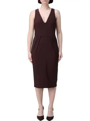 Elisabetta Franchi V-neck Sleeveless Midi Dress - Brown