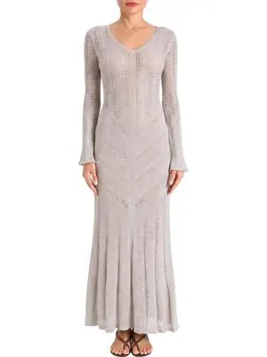 TWINSET Crochet Long Dress - Beige