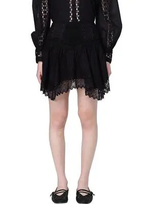 Charo Ruiz Ibiza Lace Trimmed Skirt - Black