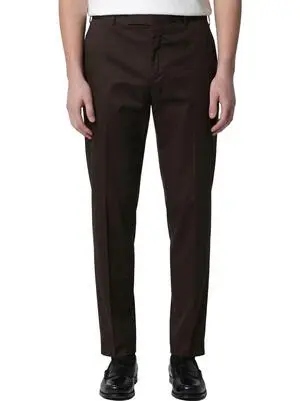PT TORINO Stretch Cotton Tailored Trousers - Brown