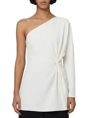 Valentino Garavani One-shoulder Top With Knot Detailing - Ivory