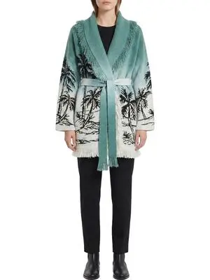 Alanui Cotton Blend Graphic Cardigan - Green