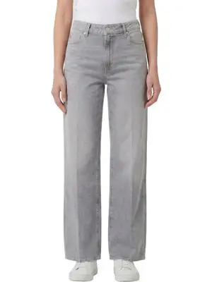 Paige Cotton Denim Straight Jeans - Grey