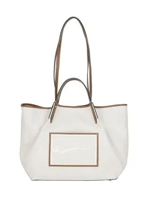 LANVIN Embossed Logo Tote Bag - Natural
